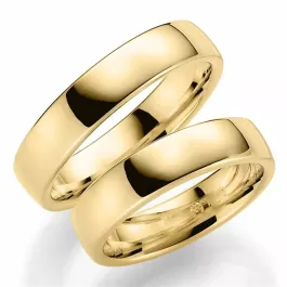 5 mm gifteringer i 14 karat gull - par
