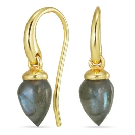 labradoritt øredobber i forgylt sølv - Loom Stones